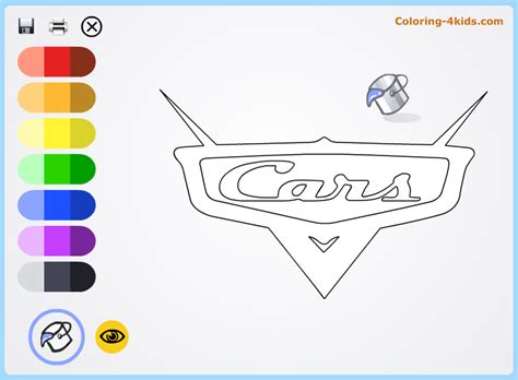Cars Movie Logo Coloring Pages Online Online Coloring Pages Cartoon