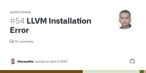 Llvm Installation Error · Issue 54 · Vprocvicuna · Github