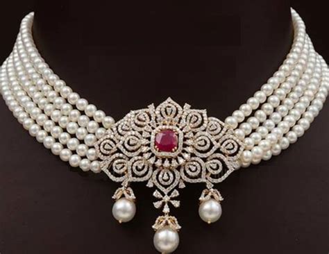 Elegant Pearl Choker Necklace Designs