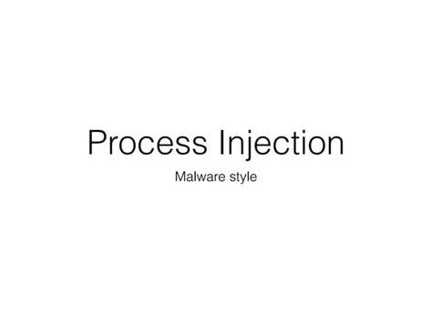 Process Injection Malware Style Pdf