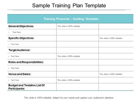 Sample Training Plan Document