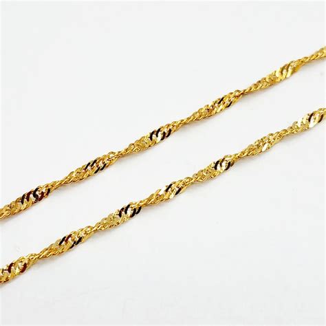10k Yellow Gold Singapore Chain Necklace 2mm Etsy