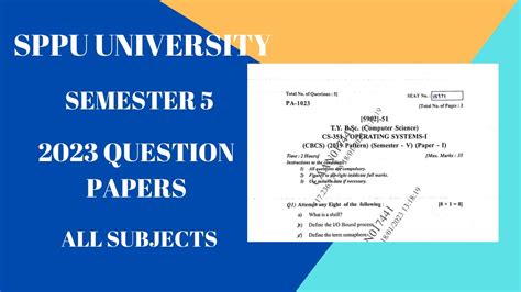 Sppu University Question Papers 2022 Semester 5 Bsc Computer