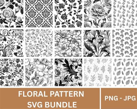 Blumenmuster Svg Bundle Hintergrund Svg Nahtloser Hintergrund Svg Florale Designs Svg