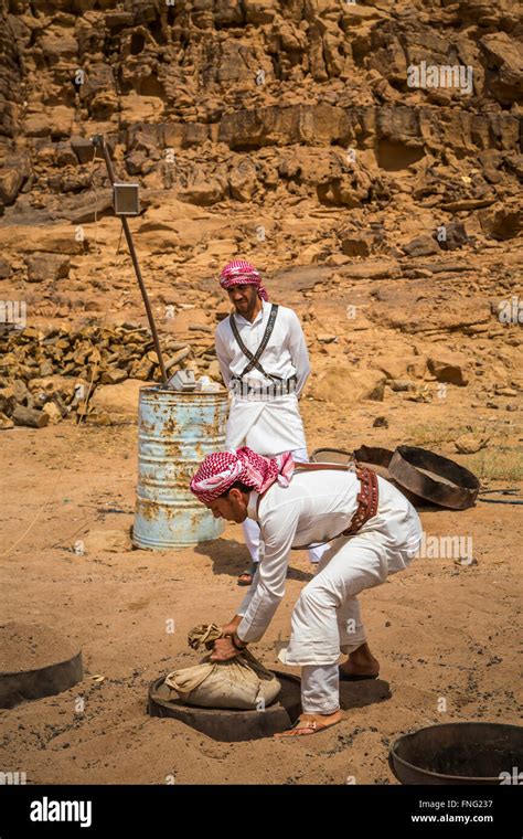Preparing Zarb A Bedouin Meal In The Wadi Rum Desert Hashemite