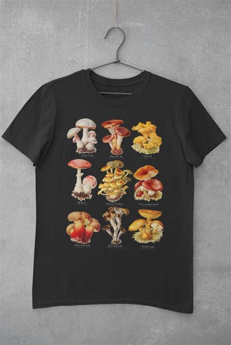 Mushrooms Tshirt • Botanical Fungi Art T Shirt • Vintage Illustration