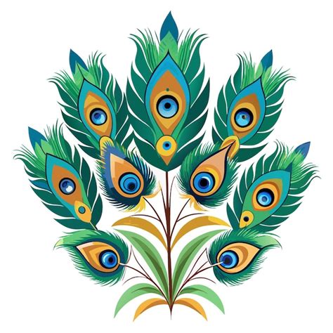 Peacock Feather Vector Illustration Premium Ai Generated Vector