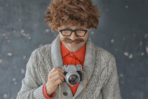 Premium Photo Photographer With A Vintage Analog Camera A Man With