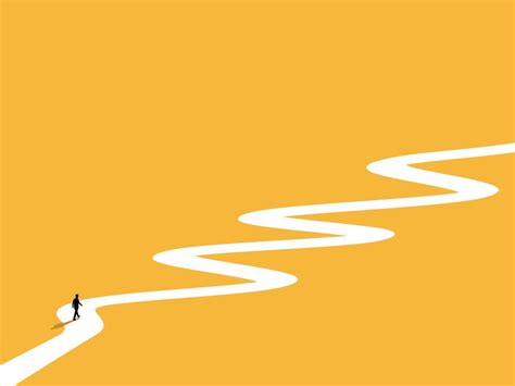Businessman Walking Hard On A Long Winding Path 62856387 Vector Art At