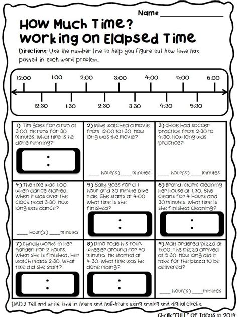 Elapsed Time 3rd Grade Worksheets Chart Tapul