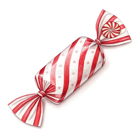 Christmas Peppermint Candy Wrapper With Classic Red And White Stripes Stock Illustration