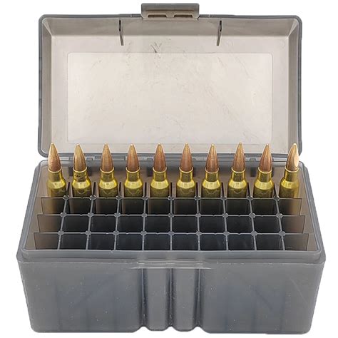 50 Rounds Tactical Ammo Box Bullet Shell Holder Box Rifle Cartridge