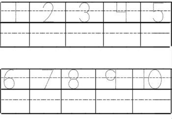 Number 1 10 Dotted Line Number Formation Tracing By 1oak Tpt