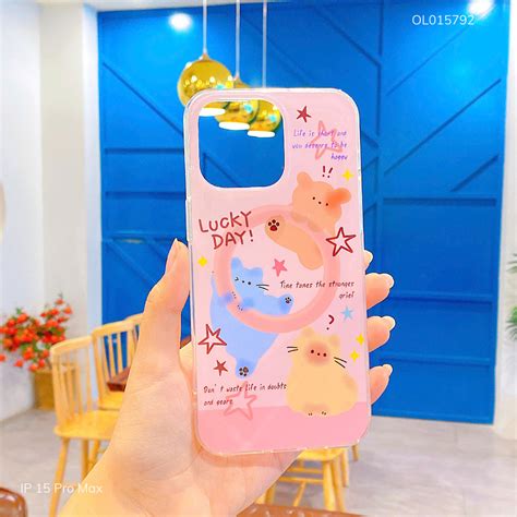 Ốp Ip 15 Pro Max Lưng Cứng Magsafe In Hình