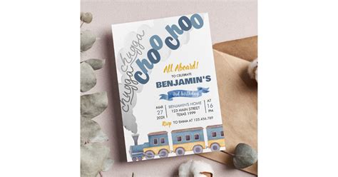 Train Birthday Invitation Chugga Chugga Choo Choo Zazzle
