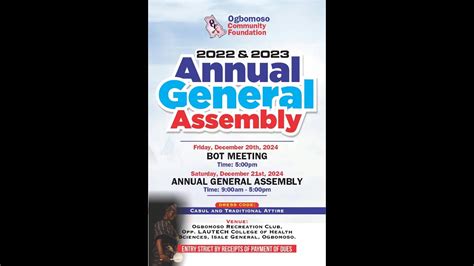2022 And 2023 Annual General Assembly Youtube
