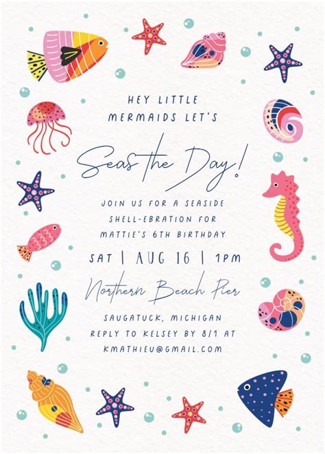 Seashell Invitation Template