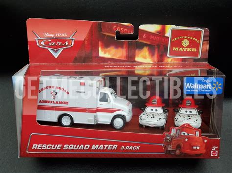 Disney Pixar Cars Rescue Squad Mater Ambulance Mia Tia Dalmatian 3 Pack
