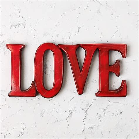 Word Love In Red 3d Text Premium Ai Generated Image