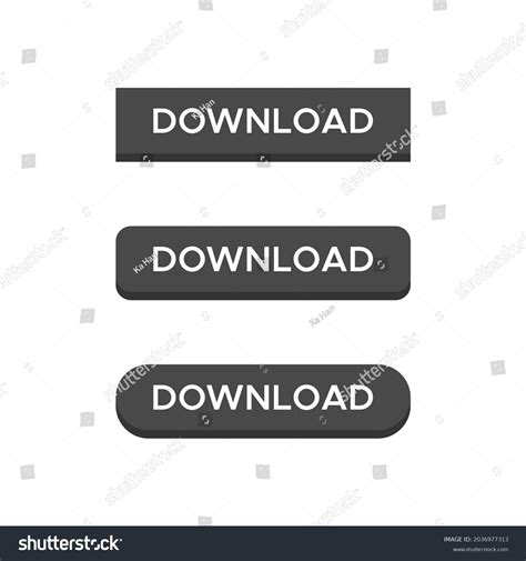 Download Button Icon Vector Set Collection Stock Vector Royalty Free