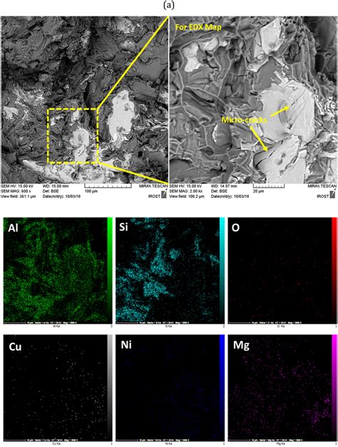 The Back Scattered Fe Sem Image With The Edx Map For Aluminumsilicon