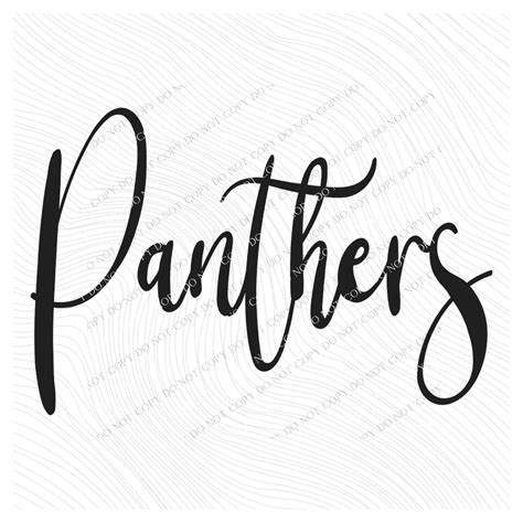 Panthers Script In Black Digital Download Png Grove 123 Designs