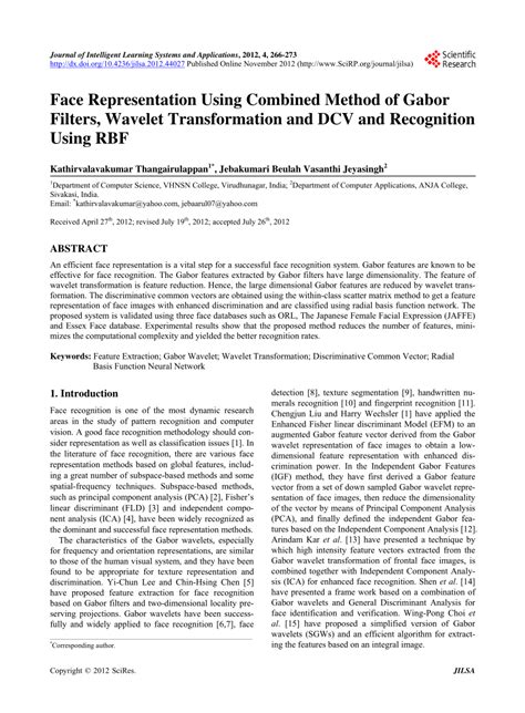 pdf face representation using combined method of gabor filters wavelet transformation and dcv