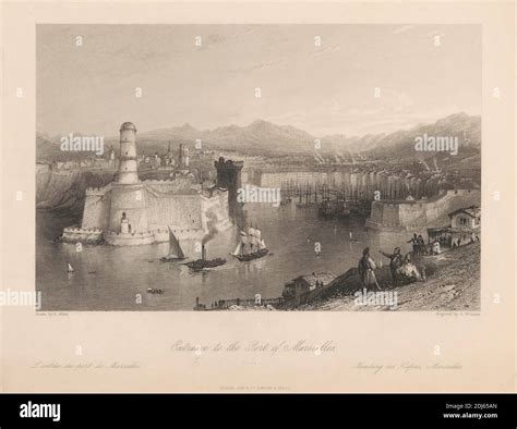 Entrance To The Port Of Marseilles Print Made By Arthur Willmore 1814 1888 British After