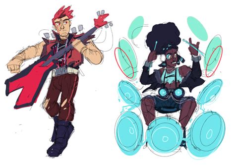 Character Designs For A Story Im Working On Theyre A Rock Band Of 4