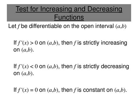 Ppt Section 33 Increasing And Decreasing Functions And The First Derivative Test Powerpoint