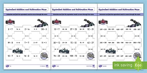 Equivalent Addition And Subtraction Maze Twinkl