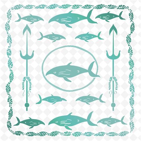 Premium Psd A Design With Fish And A Circle Of Fish
