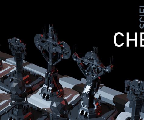 Artstation Sci Fi Futuristic Chess Set Game Assets