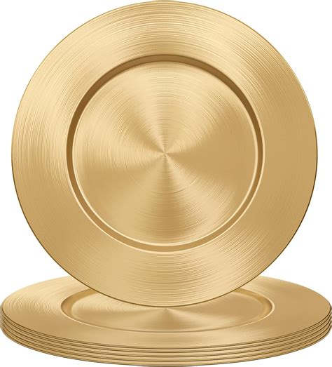 Maoname Gold Charger Plates Set Of 6 13 Round Plate