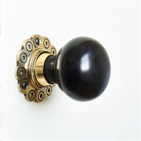 Solid Ebony And Brass Bun Door Knobs Door Knobs Traditional Doors Antique Door Knobs