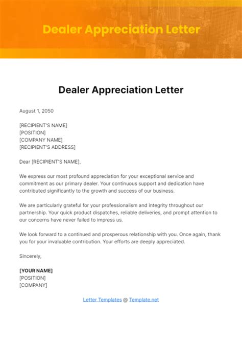 Free Appreciation Letter Templates Editable And Printable