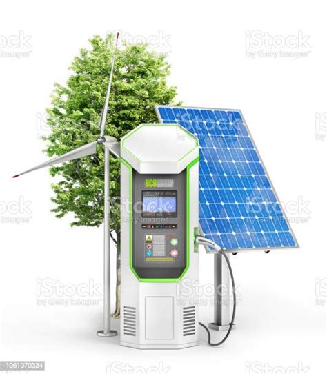 전기 자동차 충전소는 흰색 절연 제로 배출에 대 한 3 차원 일러스트 레이 션 컷아웃에 대한 스톡 사진 및 기타 이미지