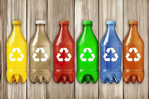 Botellas De Plástico De Diferentes Colores Todas Con El Símbolo De