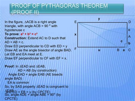 Pythagorean Theorem And Its Various Proofs Pptx