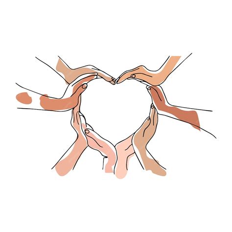 Vectorillustratie Vele Handen Gevouwen In De Vorm Van Een Hart Als