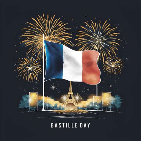 Premium Photo Watercolor Illustration For Bastille Day Celebration