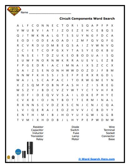 Electricity Word Searches Word Search