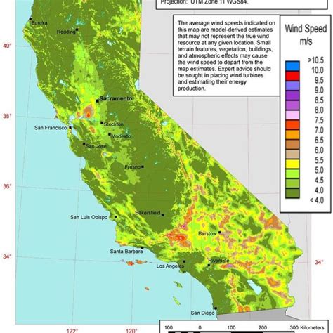 Annual Average Wind Speed Of The Us At 80 M 5 Download Scientific