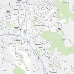 Map Of Walnut Creek California Us Maps
