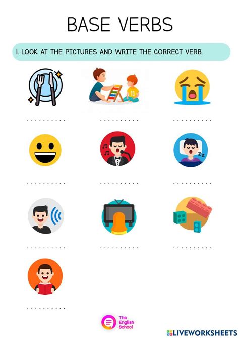 Base Verbs Interactive Worksheet Live Worksheets