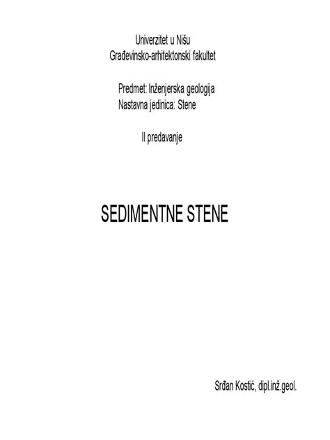 Ii Predavanje Sedimentne Stene Pdf