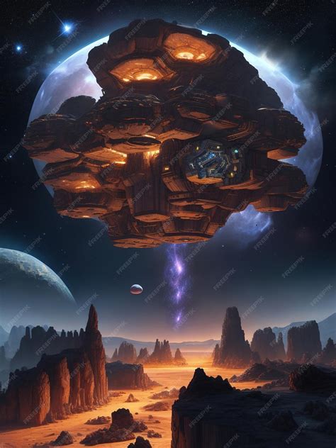 Premium Ai Image Asteroid Mining Colony