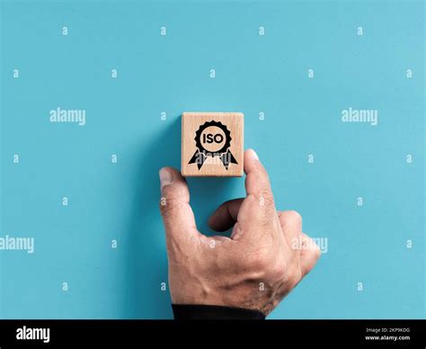 Iso Quality Control Certification Approval Concept Hand Places The