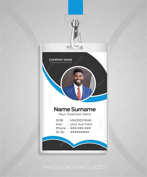 Clean Modern Employee Id Card Design Template Premium Vector