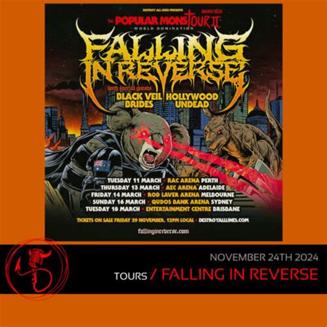 Tours Falling In Reverse Announce 2025 Australian Tour With Special